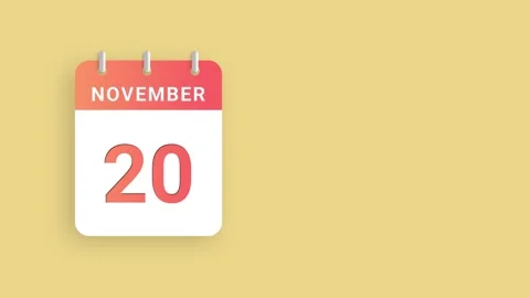 November - Calendar Animation Displaying... | Stock Video | Pond5