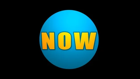 NOW blue animated pop up button/ Matte b... | Stock Video | Pond5