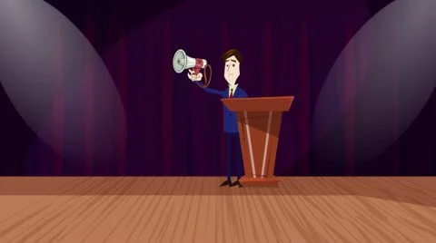 "Now Hear this", Cartoon Announcer Anima... | Stock Video | Pond5