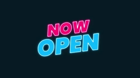 now open neon text motion animation,two ... | Stock Video | Pond5