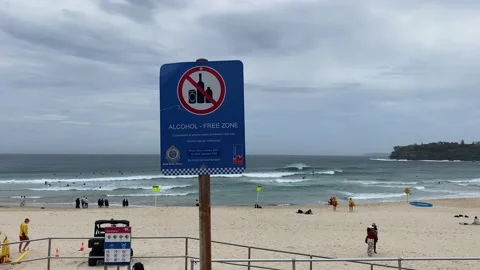 NSW, Sydney Alcohol free zone sign board... | Stock Video | Pond5