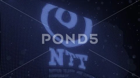 NTT logo on a waving digital flag, editorial 3d rendering: Graphic ...