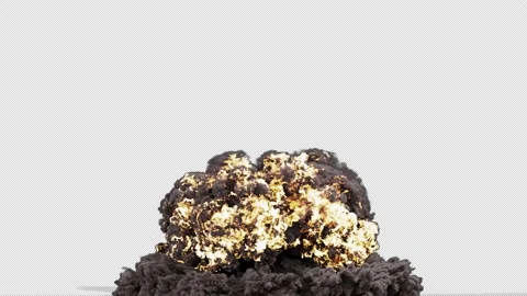 Nuclear explosion with alpha channel | Stock Video | Pond5