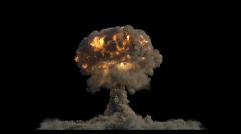 nuclear explosion with alpha mask | Stock Video | Pond5