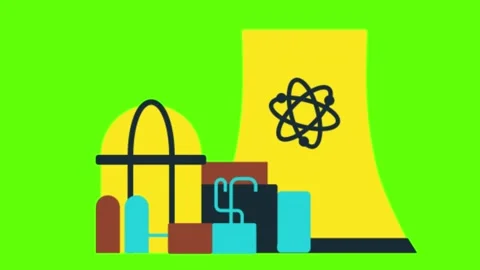 Nuclear power plant on a green screen ba... | Stock Video | Pond5