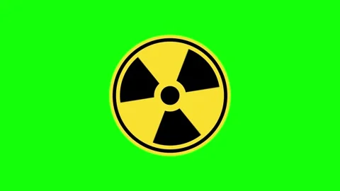 Nuclear Warning Sign Animation with Gree... | Stock Video | Pond5