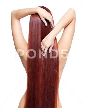 Nude woman with long red hair Portrait of beautiful young nude woman with ... ~ Hi Res #229018073