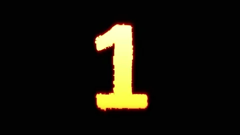 number 1, yellow and orange lighting ani... | Stock Video | Pond5