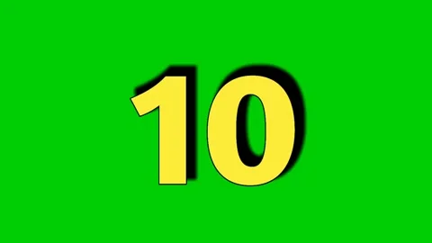 Number 10 ten cartoon animation green sc... | Stock Video | Pond5