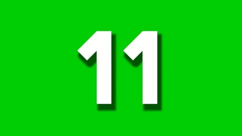 Number 11 eleven cartoon animation on gr... | Stock Video | Pond5