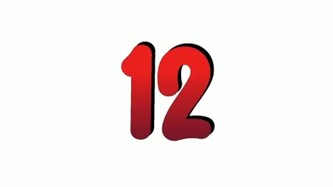 Number 12 twelve symbol sign animation m... | Stock Video | Pond5