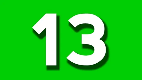 Number 13 thirteen cartoon animation on ... | Stock Video | Pond5