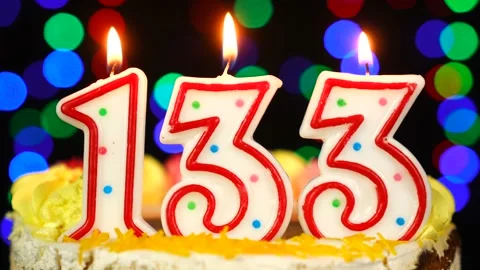 Number 133 Happy Birthday Cake With Burn... | Stock Video | Pond5