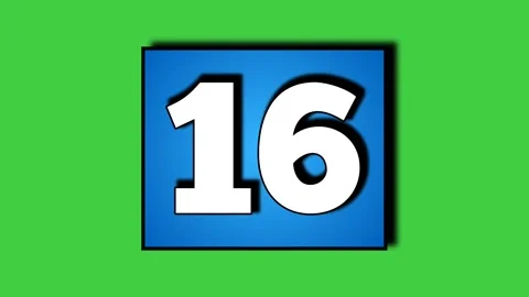 Number 16 sixteen symbol sign animation ... | Stock Video | Pond5