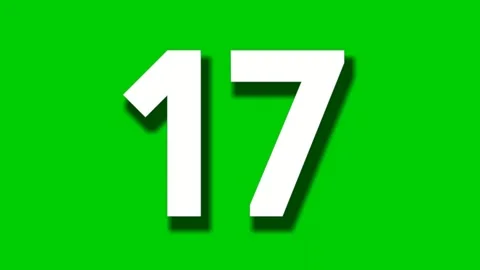 Number 17 seventeen cartoon animation on... | Stock Video | Pond5