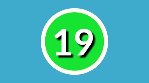 Number 19 nineteen sign symbol animation... | Stock Video | Pond5