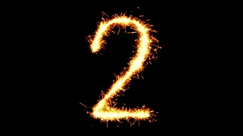 Number 2 Text Sparkler Glitter Sparks Fi... | Stock Video | Pond5