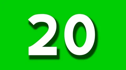 Number 20 twenty cartoon animation on gr... | Stock Video | Pond5