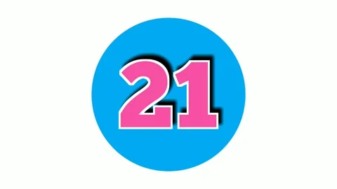 Number 21 twenty one pink color cartoon ... | Stock Video | Pond5