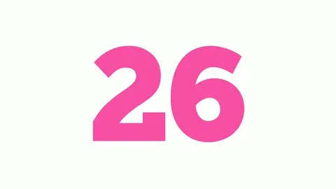 Number 26 twenty six cartoon animation o... | Stock Video | Pond5