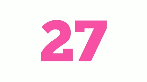 Number 27 twenty seven cartoon animation... | Stock Video | Pond5
