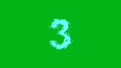 Number 3 with water waves green screen m... | Stock Video | Pond5