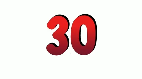 Number 30 thirty symbol sign animation m... | Stock Video | Pond5