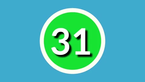 Number 31 thirty one cartoon animation o... | Stock Video | Pond5