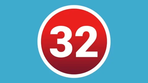Number 32 sign symbol 2d animation motio... | Stock Video | Pond5