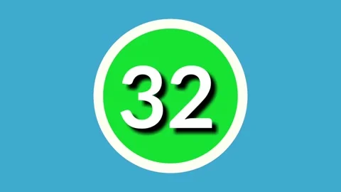 Number 32 thirty two cartoon animation o... | Stock Video | Pond5