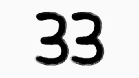 Number 33 Hand Drawn Animation With Brus... | Stock Video | Pond5