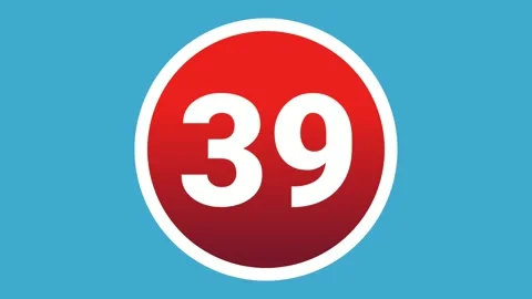 Number 39 sign symbol 2d animation motio... | Stock Video | Pond5