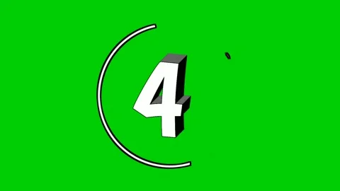 Number 4 four cartoon animation green sc... | Stock Video | Pond5