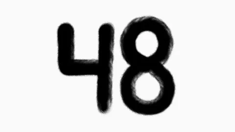 Number 48 Hand Drawn Animation With Brus... | Stock Video | Pond5