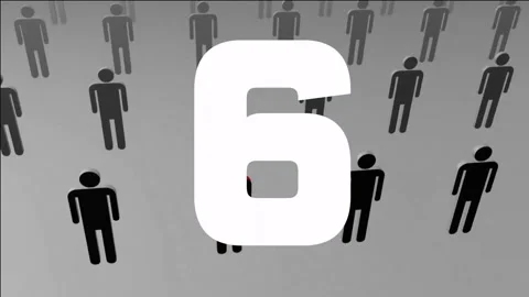 Number 5 animation over group of black a... | Stock Video | Pond5