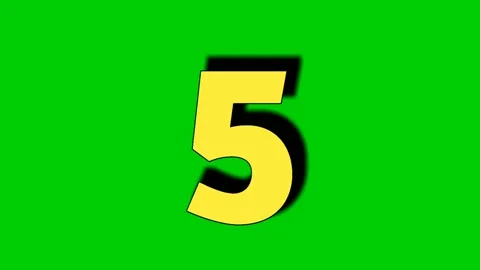 Number 5 five cartoon animation on green... | Stock Video | Pond5