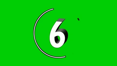 Number 6 six cartoon animation green scr... | Stock Video | Pond5