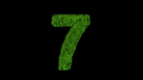 Number 7 with green grass effect on plai... | Stock Video | Pond5