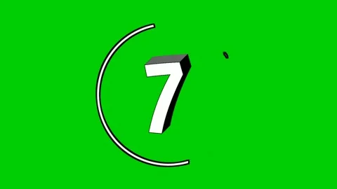 Number 7 seven cartoon animation green s... | Stock Video | Pond5