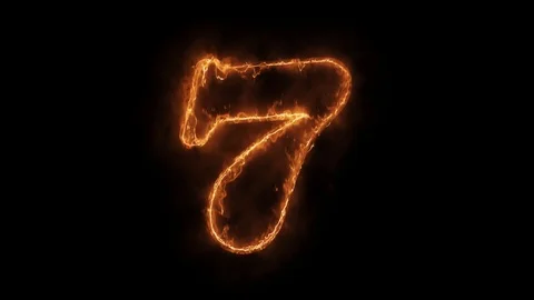 Number 7 Word Hot Animated Burning Reali... | Stock Video | Pond5