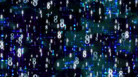 Number 8 Background Techno LOOP TILE. Th... | Stock Video | Pond5