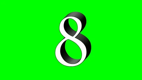 Number 8 eight animation green screen .m... | Stock Video | Pond5