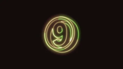 Number 9 Neon Text Seamless Loop 4K (Bla... | Stock Video | Pond5