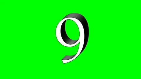 Number 9 nine animation green screen .mo... | Stock Video | Pond5