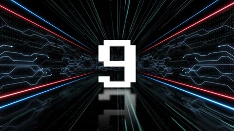 Number 9 in Tech Room Animation, Top Ten... | Stock Video | Pond5