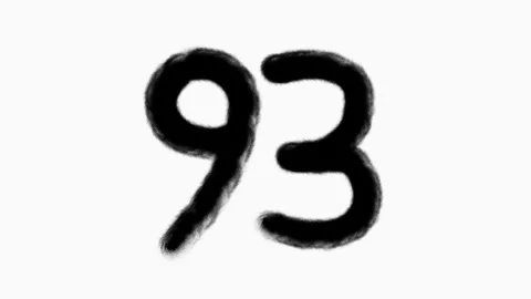Number 93 Hand Drawn Animation With Brus... | Stock Video | Pond5