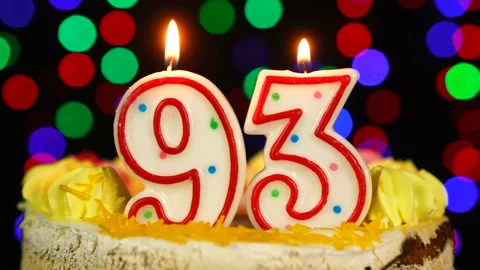 Number 93 Happy Birthday Cake With Burni... | Stock Video | Pond5
