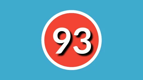 Number 93 sign symbol animation motion g... | Stock Video | Pond5