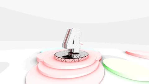 Number Countdown 4 3D Animation | Stock Video | Pond5