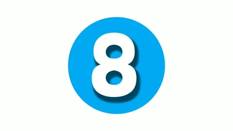 Number eight 8 cartoon animation on whit... | Stock Video | Pond5